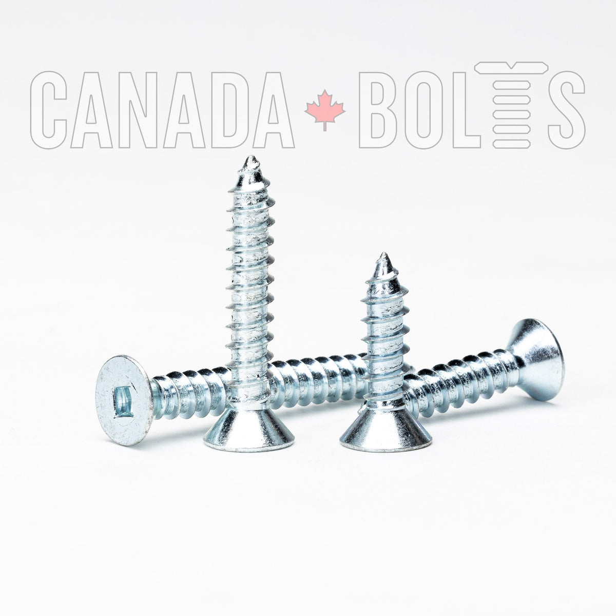 Imperial, Sheet Metal Screws, Square Drive Flat Head, Zinc Plated Steel ...