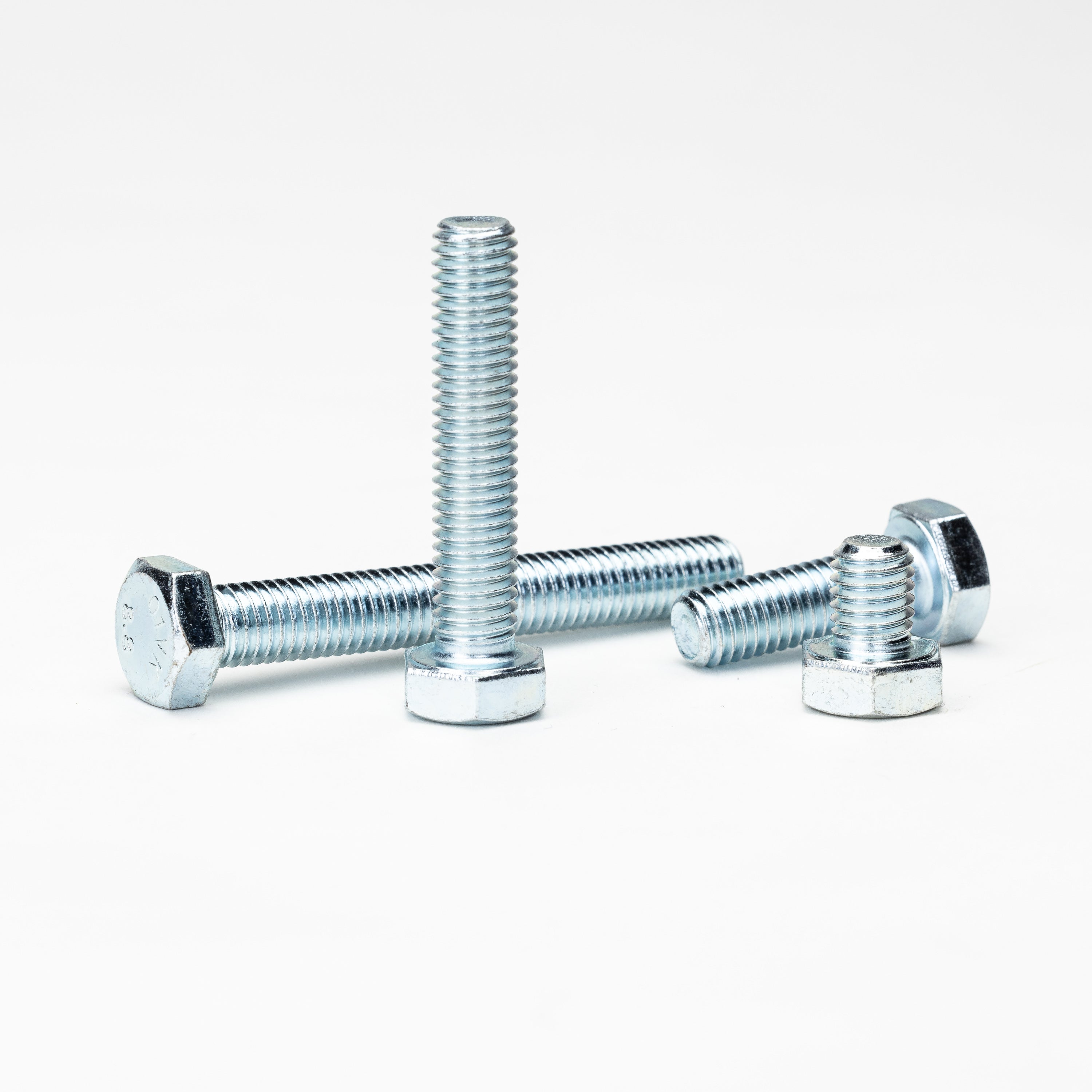 Boulon hexagonal métrique à filetage complet en acier zingué M12